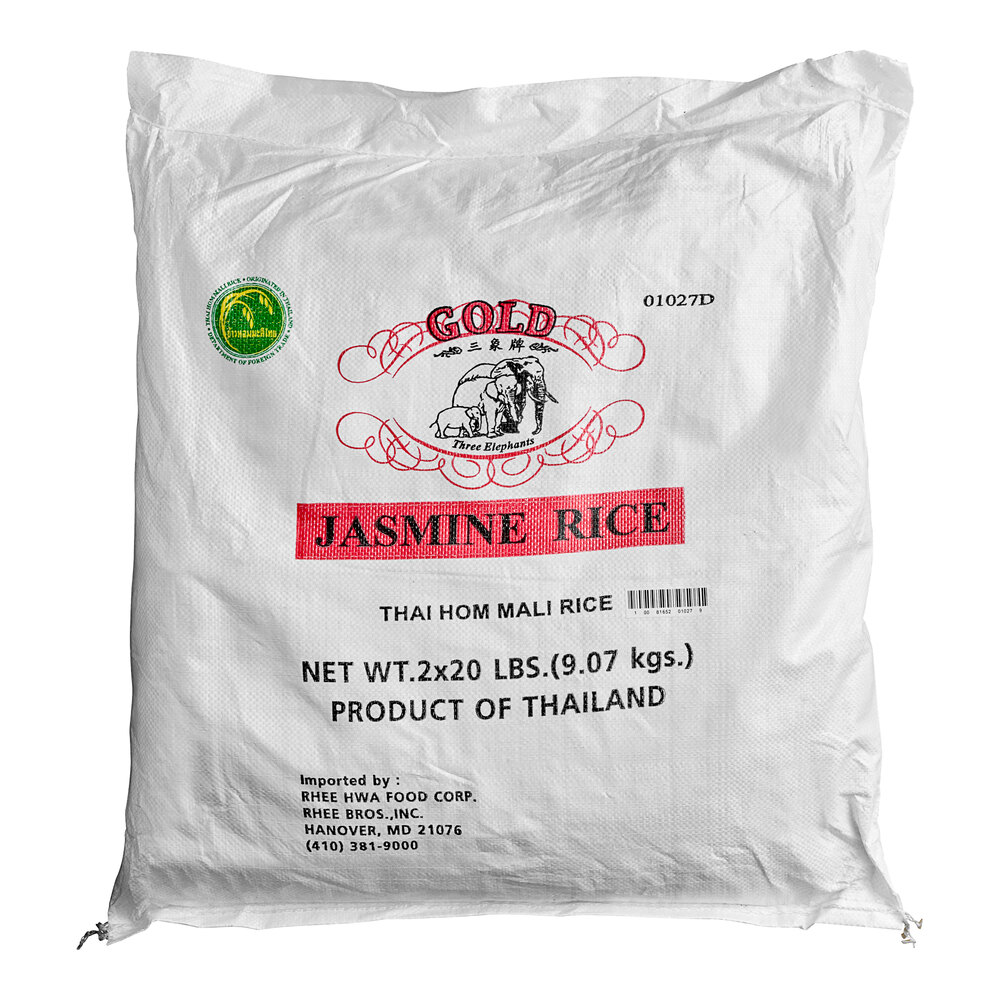 Gold Thai Jasmine Rice in Bulk (20 lb) - 2/Case