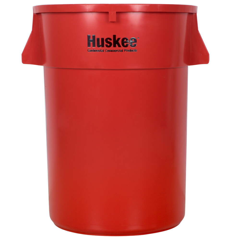 Continental 4444RD Huskee 44 Gallon Red Round Trash Can