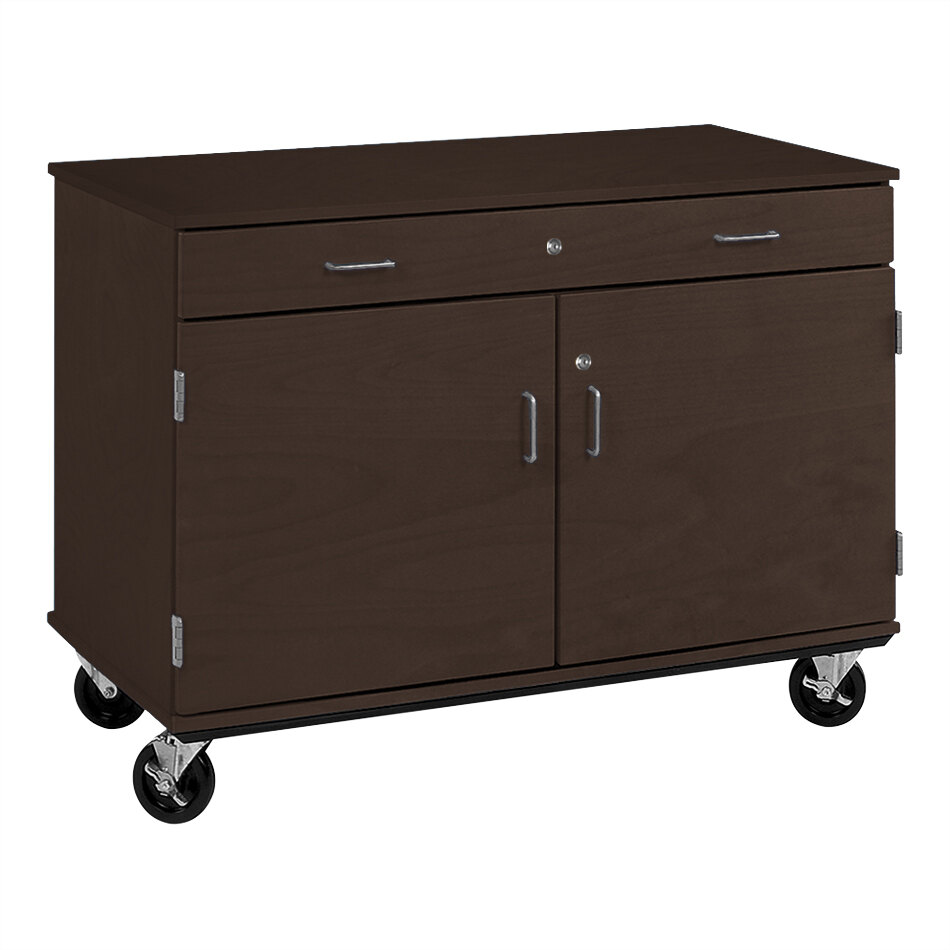 I.D. Systems 36" Tall Midnight Maple Two Door Mobile Storage Cabinet ...