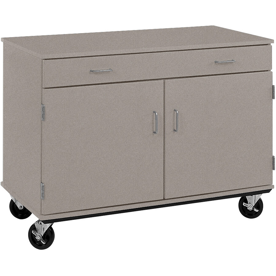 I.D. Systems 36" Tall Grey Nebula Two Door Mobile Storage Cabinet with ...