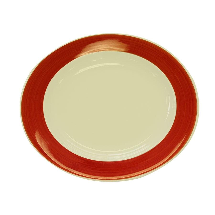 CAC R-125RED Rainbow Pasta Bowl 30 oz. - Red - 12/Case