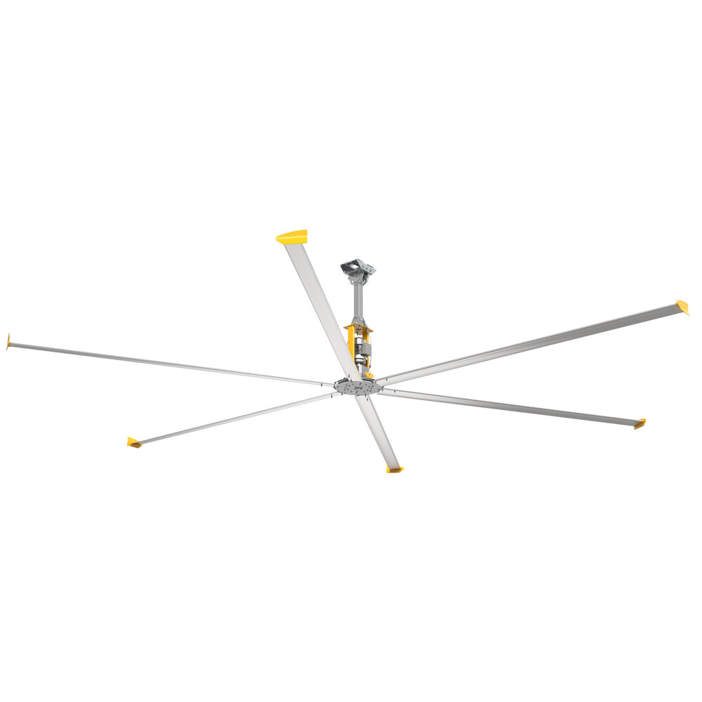 14' Yellow & Silver Aluminum Shop Ceiling Fan - Big Ass Fans