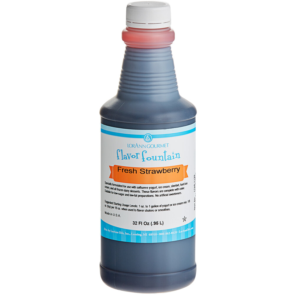 LorAnn Fresh Strawberry Flavor Fountain Syrup 32 fl. oz.