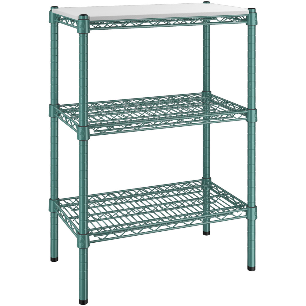 Regency 14" x 24" x 34" NSF Green Epoxy 3-Shelf Kit with Removable ...