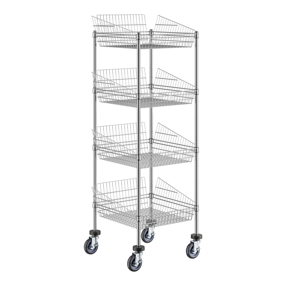 Regency 24" x 24" NSF Chrome 4 Post Basket Kit with 64" Posts and Casters