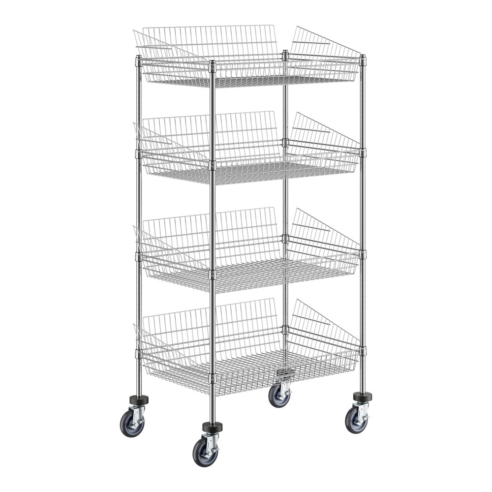Regency 24" x 36" NSF Chrome 4 Post Basket Kit with 64" Posts and Casters