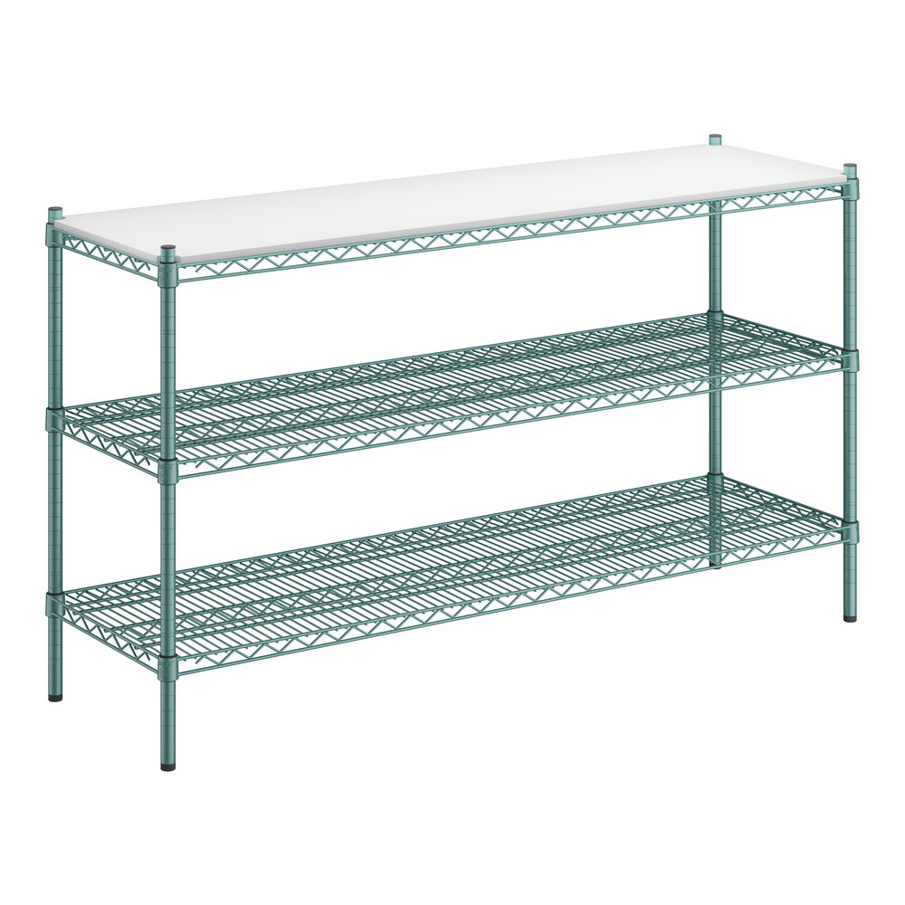 Regency 18" x 60" x 34" NSF Green Epoxy 3-Shelf Kit with Removable ...
