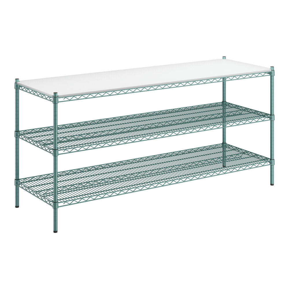 Regency 24" x 72" x 34" NSF Green Epoxy 3-Shelf Kit with Removable ...