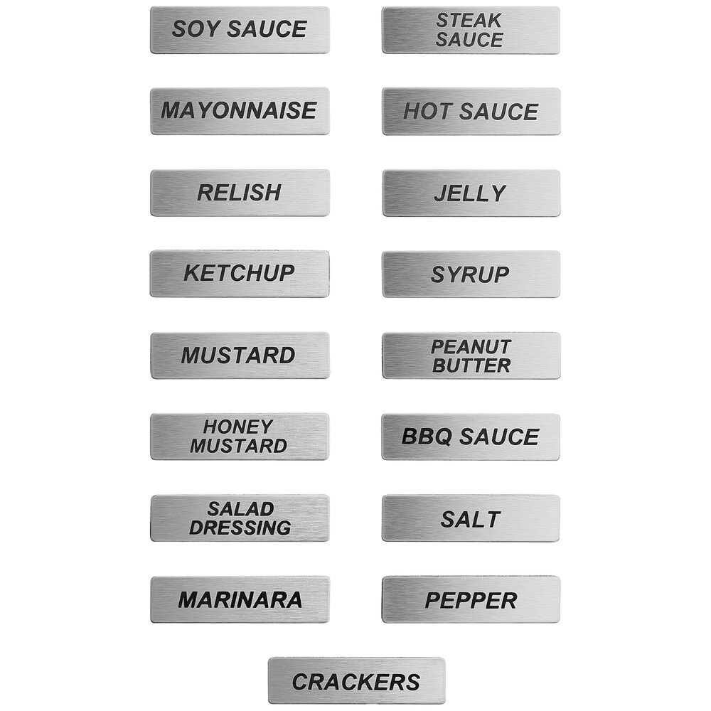 ServSense Magnetic Stainless Steel Condiment Labels for Self Service ...