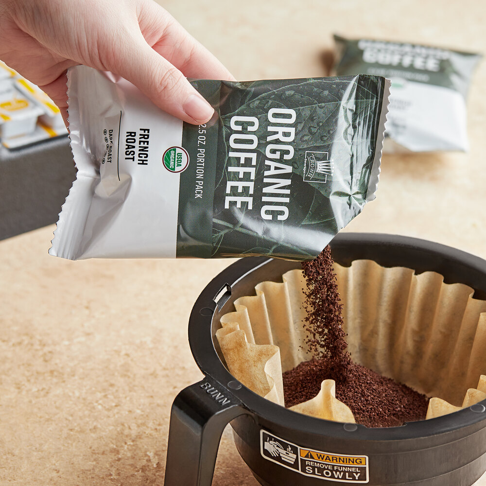 Crown Beverages Organic French Roast Coffee Packet 2.5 oz. - 24/Case