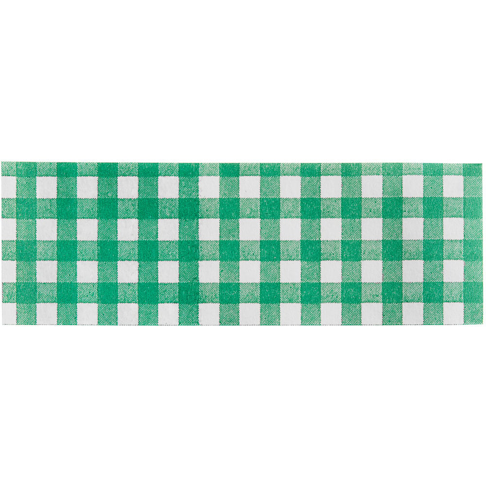 Green Gingham Self-Adhering Paper Napkin Band - 2,000/Box