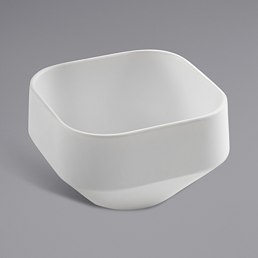 American Metalcraft 3 oz. Matte White Square Melamine Ramekin - 12/Case