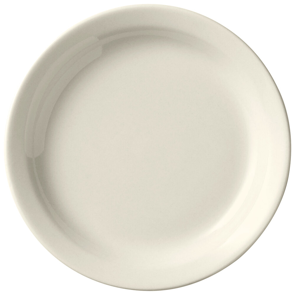 Libbey Porcelana Cream 6 1/2" Cream White Narrow Rim Porcelain Plate ...