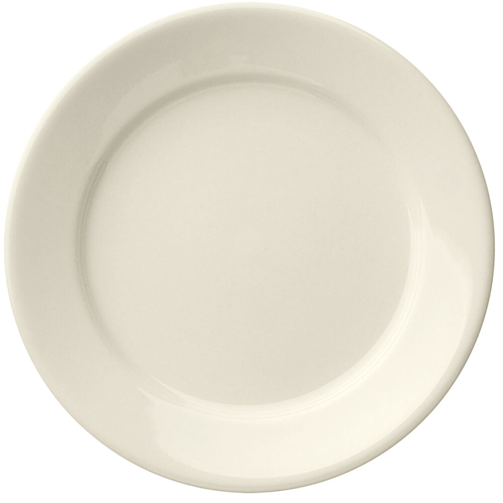 Libbey Porcelana Cream 12 3/8" Cream White Wide Rim Rolled Edge ...