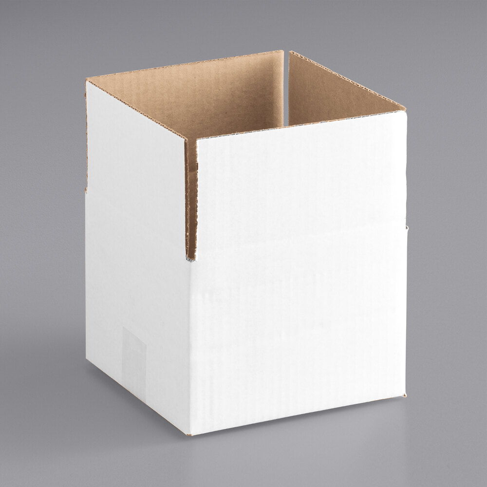 Lavex 8" x 8" x 6" White Corrugated RSC Shipping Box - 25/Case