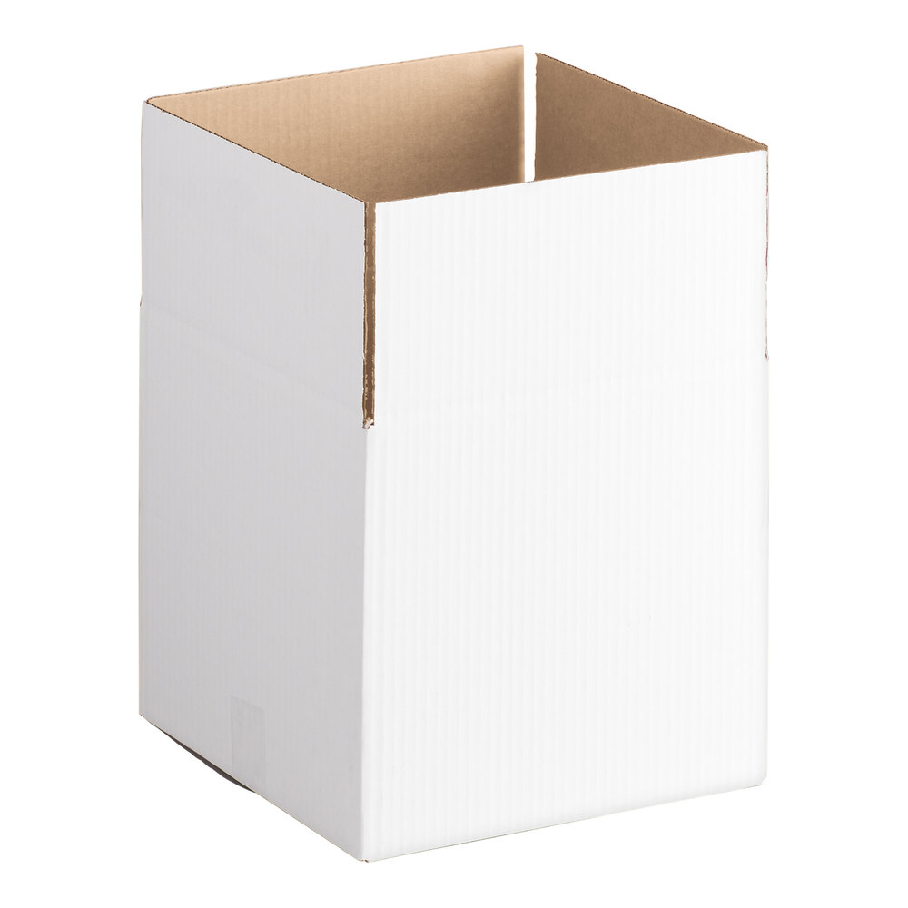 Lavex 12" x 12" x 12" White Customizable Corrugated RSC Shipping Box ...