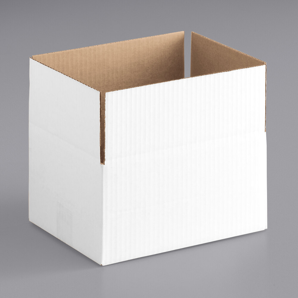 Lavex 12" x 9" x 4" White Corrugated RSC Shipping Box - 25/Case