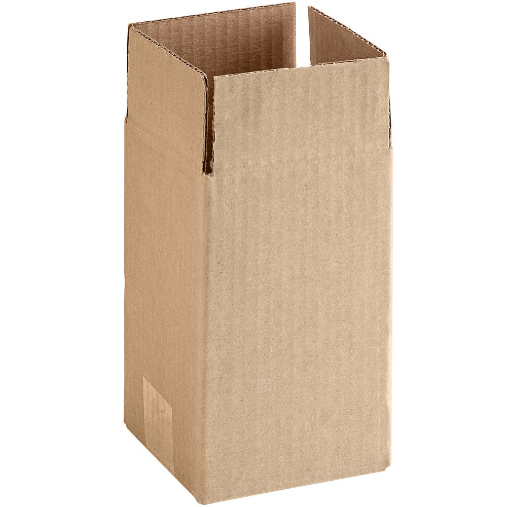 Lavex 4" x 4" x 6" Kraft Corrugated RSC Shipping Box - 25/Case