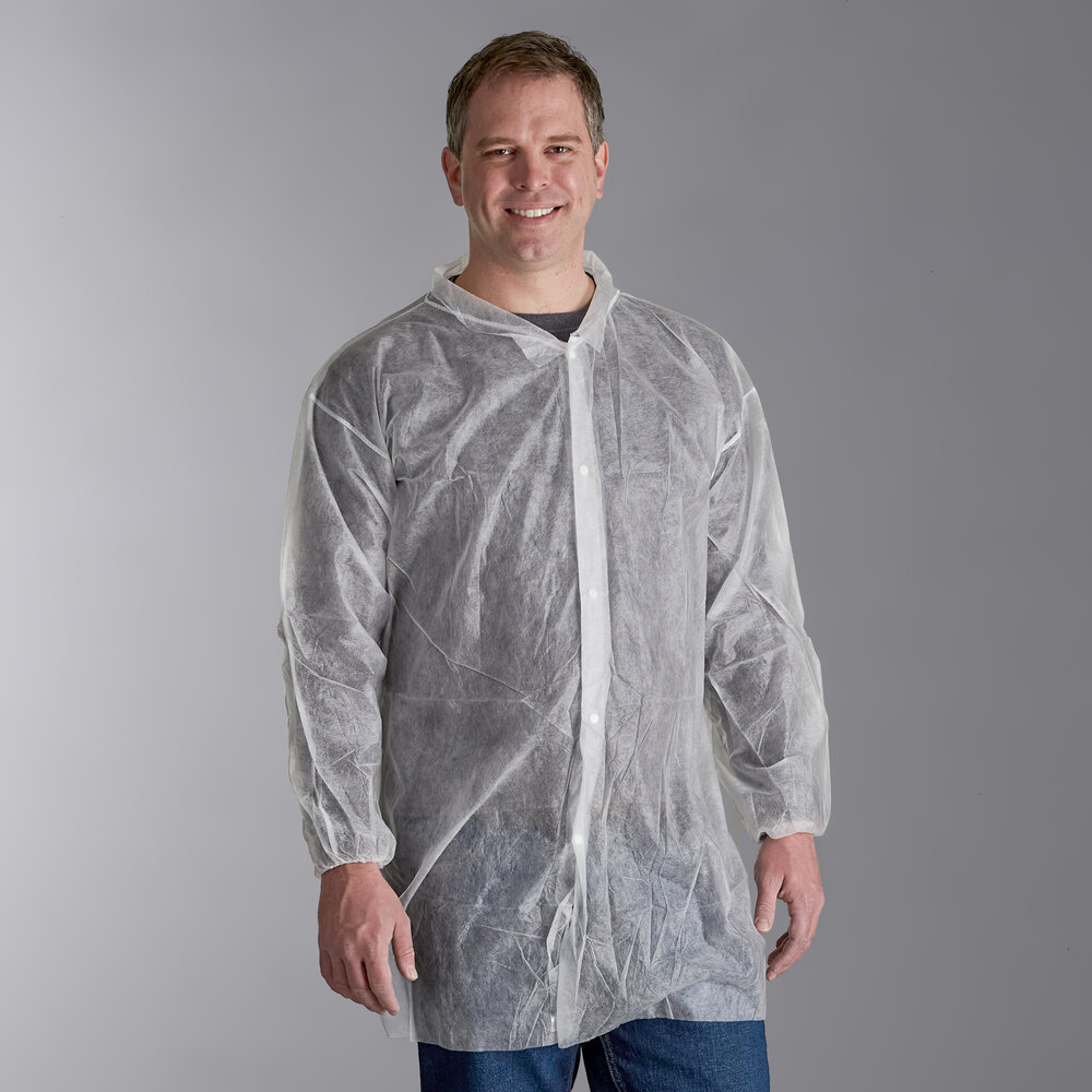 Malt Impact PolyLite M1710-E/W-XL White Polypropylene Snap Front Long ...