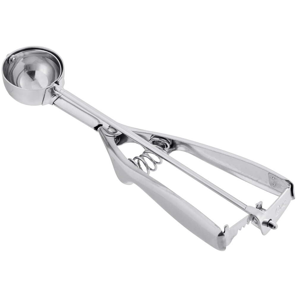 Choice #50 Round Stainless Steel Squeeze Handle Disher - 0.63 oz.