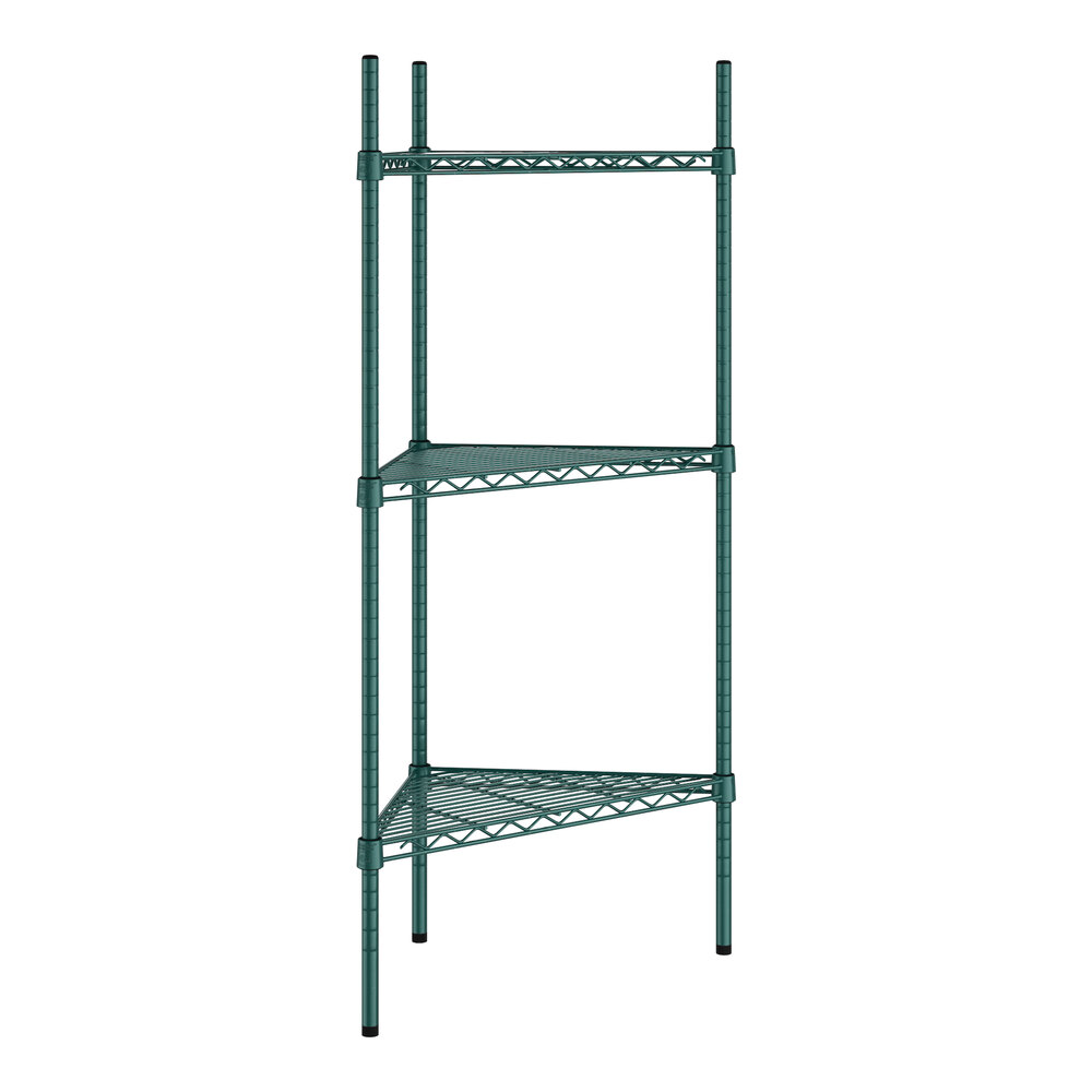 Regency 18" NSF Green Epoxy Triangle 3-Shelf Kit with 54" Posts