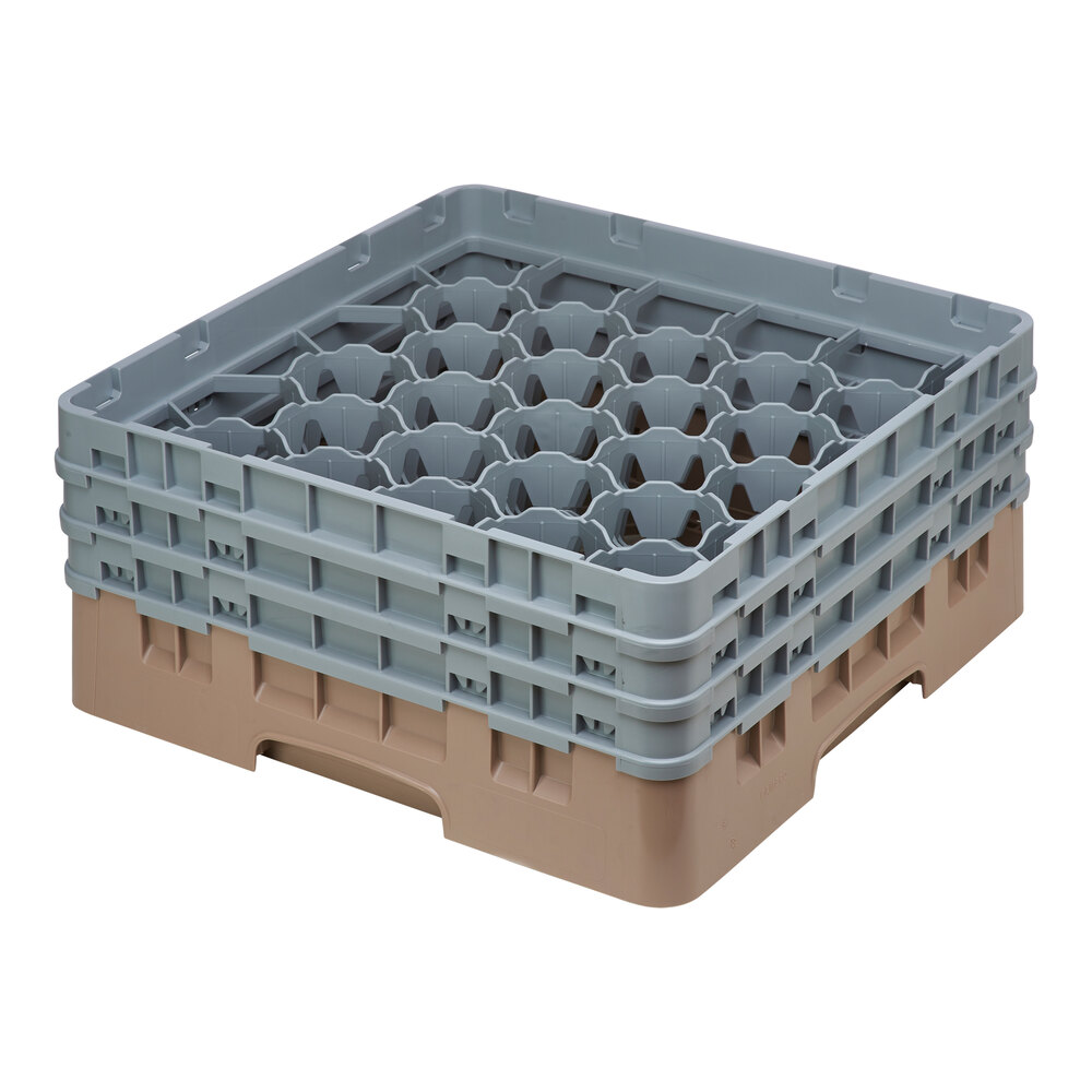 Cambro 30S638184 Camrack Beige Customizable 30 Compartment 6 7/8" Glass ...