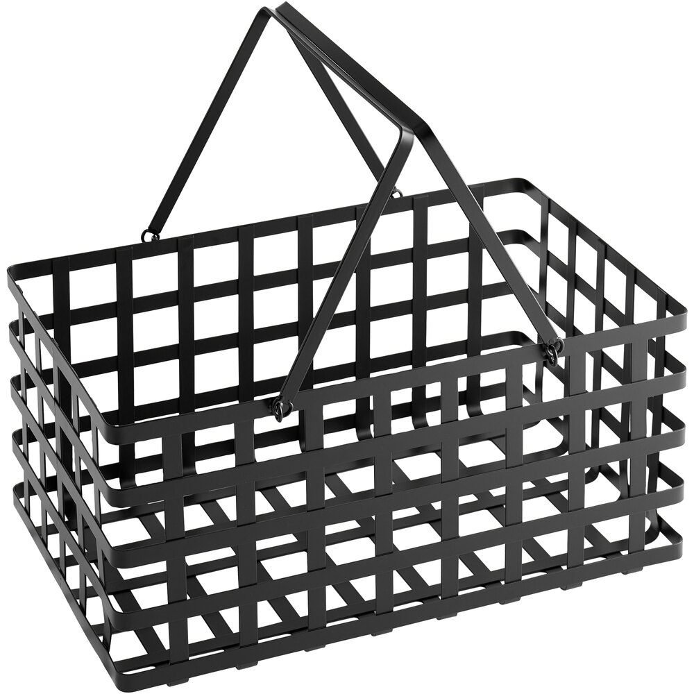 GET Enterprises Harvest Baskets 18" x 11 1/2" x 8 1/2" Black Iron ...
