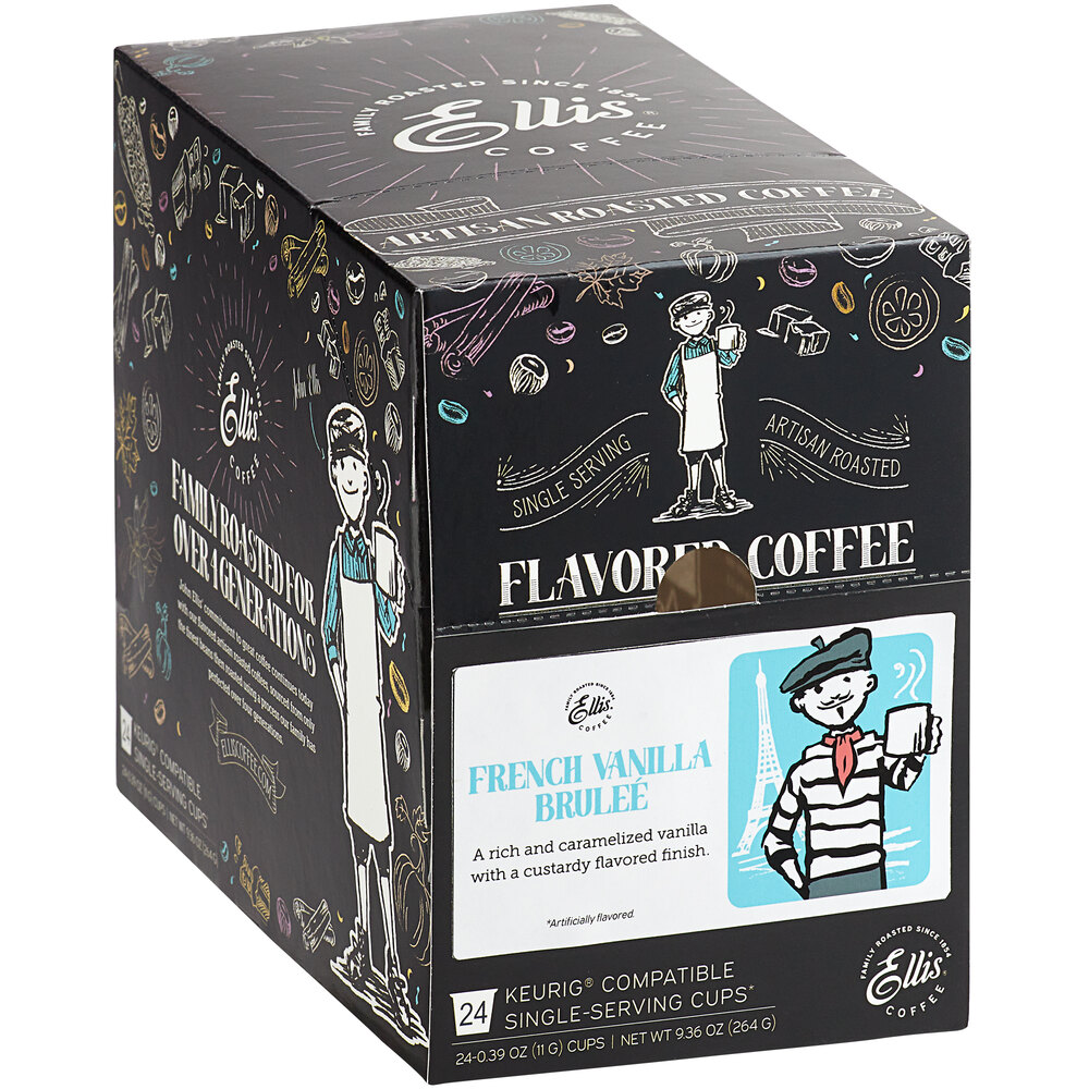 Ellis French Vanilla Brulee Coffee Single Serve Cups - 24/Box