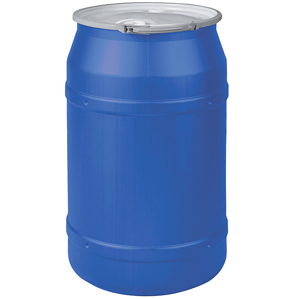 Eagle Manufacturing 1656MBBG2 55 Gallon Blue Plastic Barrel Drum with 2 ...