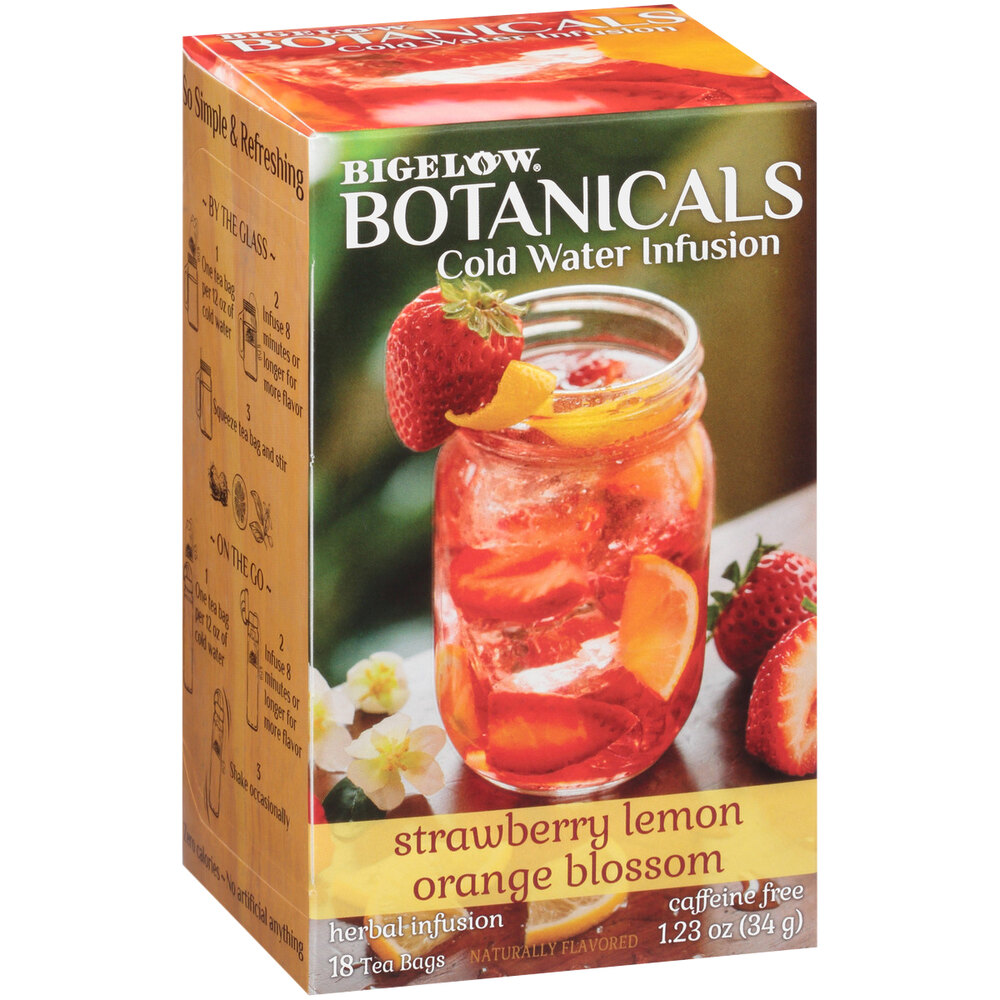 Bigelow Botanicals Strawberry Lemon Orange Blossom Cold Water Infusion ...