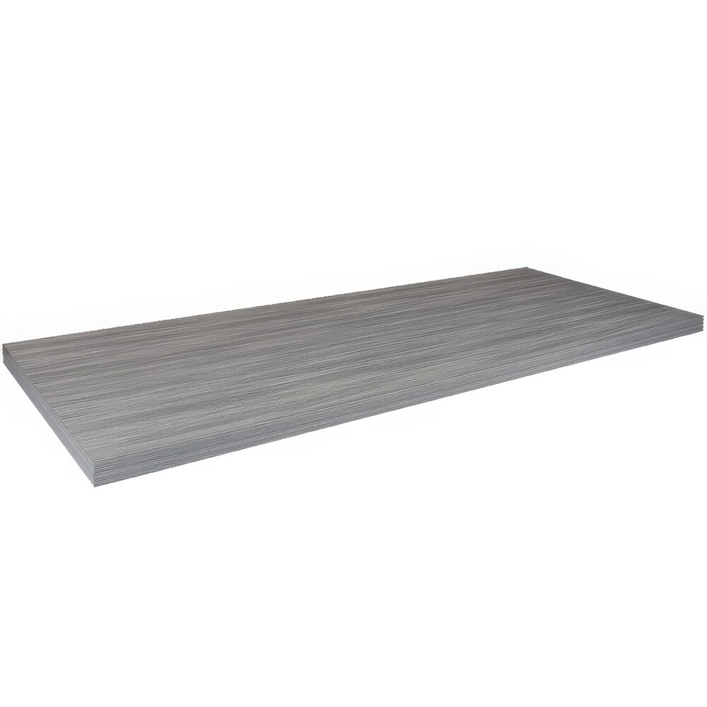 American Tables & Seating 30" x 72" Rectangular Light Gray Faux Wood ...
