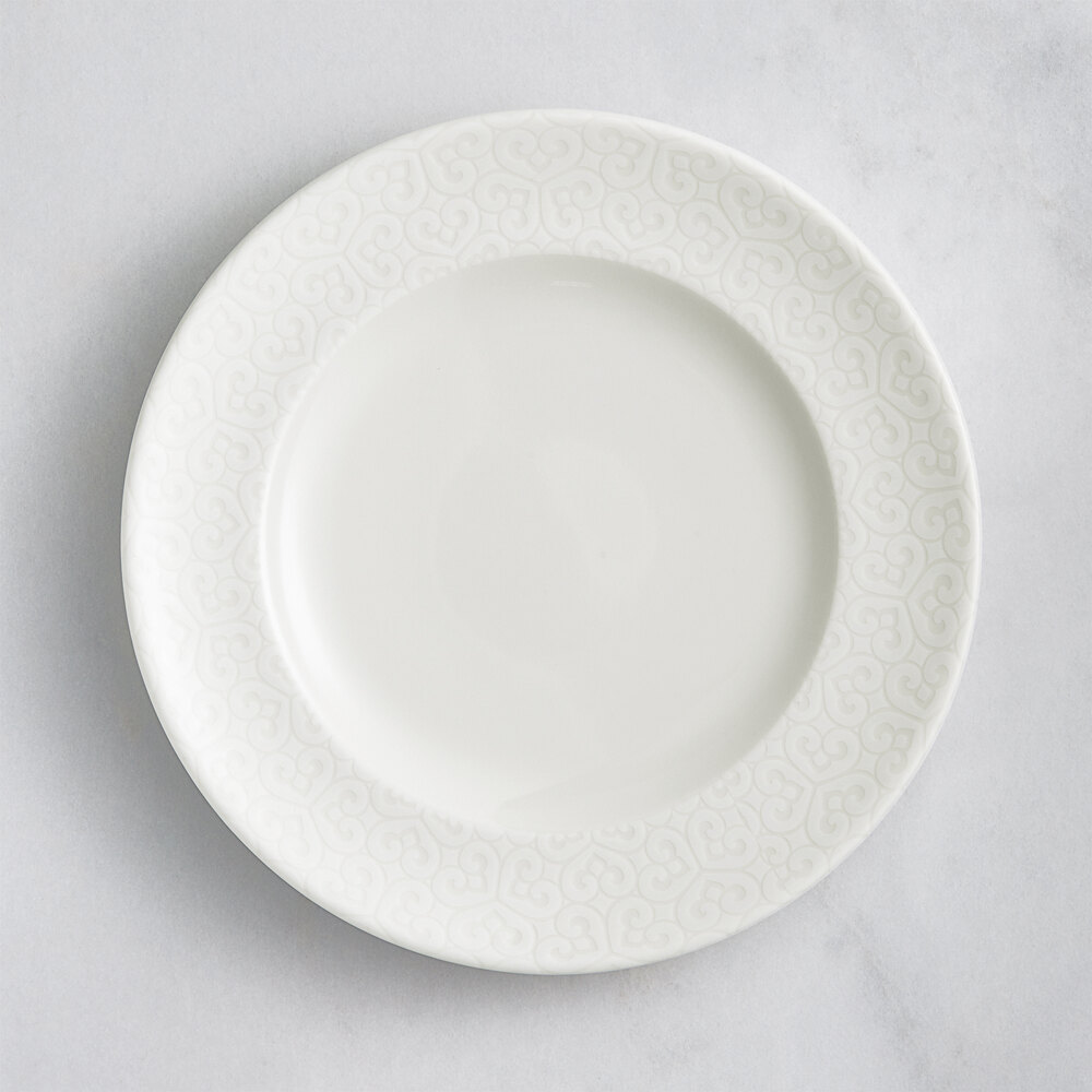 RAK Porcelain Choice 5 7/8" Ivory Embossed Porcelain Universal Saucer ...