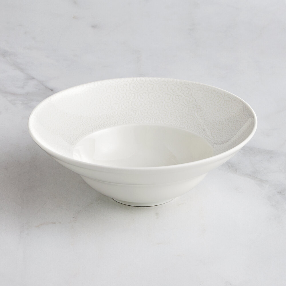 RAK Porcelain Choice 9 1/16" Ivory Embossed Wide Rim Porcelain Extra ...