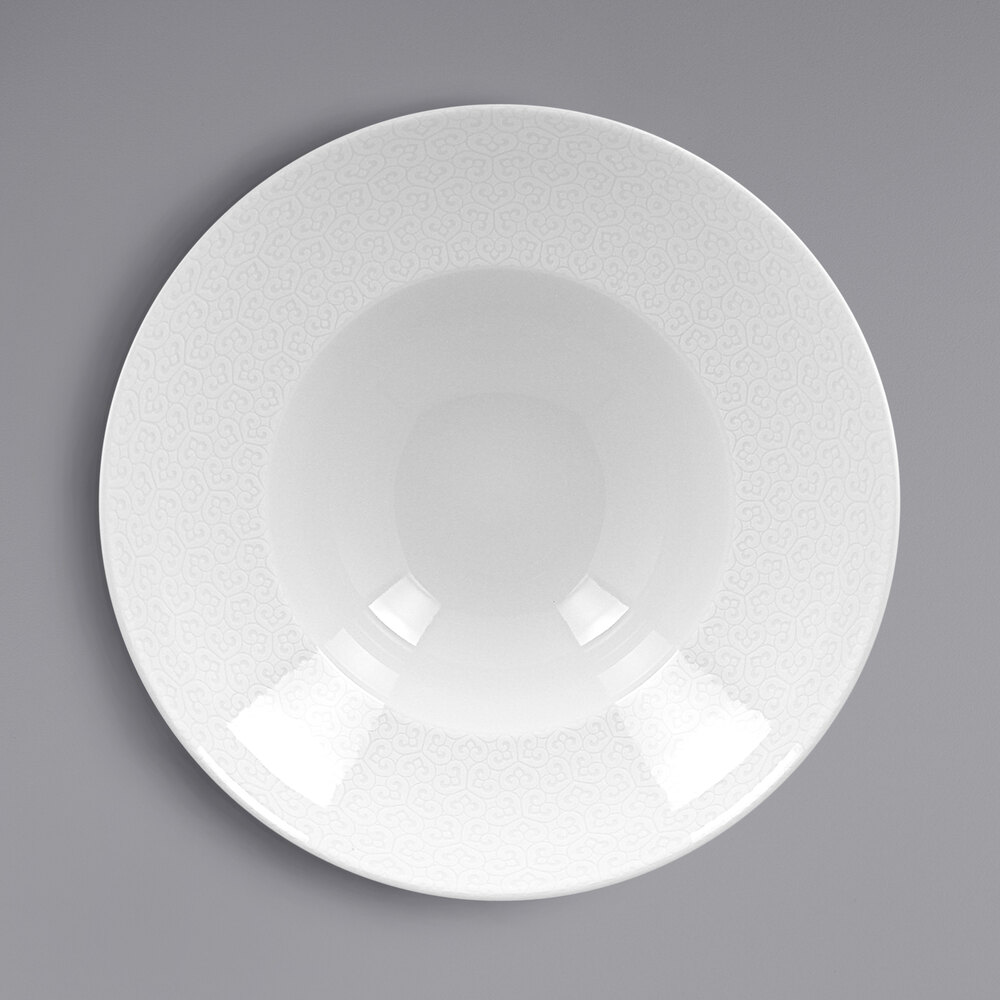 RAK Porcelain Choice 10 1/4" Ivory Embossed Porcelain Extra Deep Plate ...