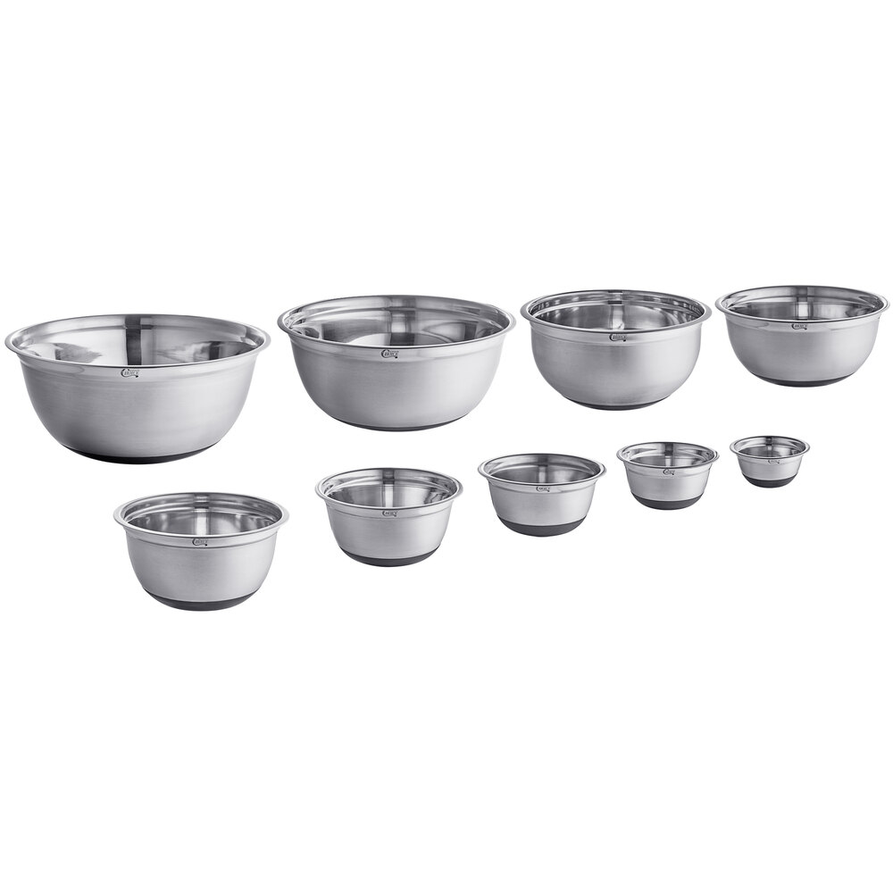 Choice Stainless Steel Standard Mixing Bowl Set with Silicone Bottom ...