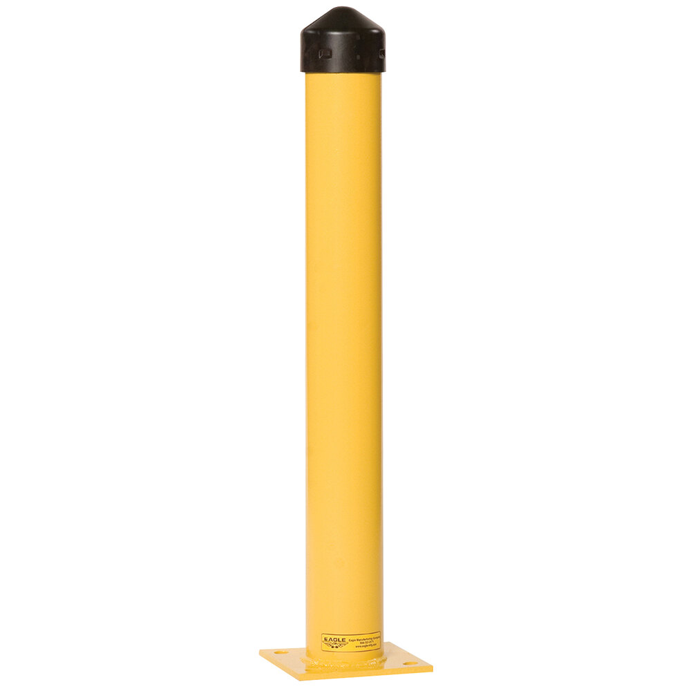 Eagle Manufacturing 1743 4 1/2" x 36" Safety Yellow Steel Bollard Post