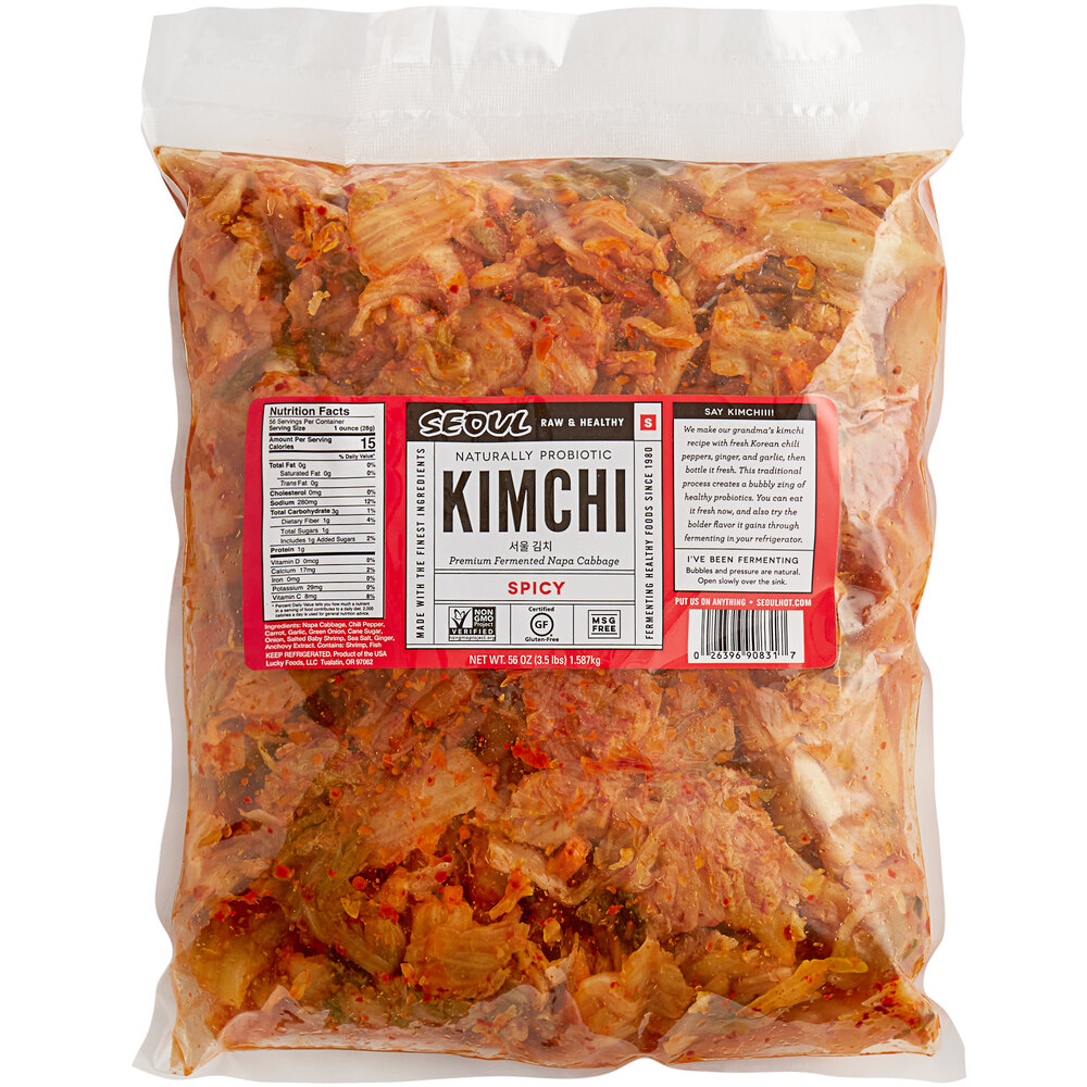 Lucky Foods Spicy Kimchi 3.5 lb. - 2/Case