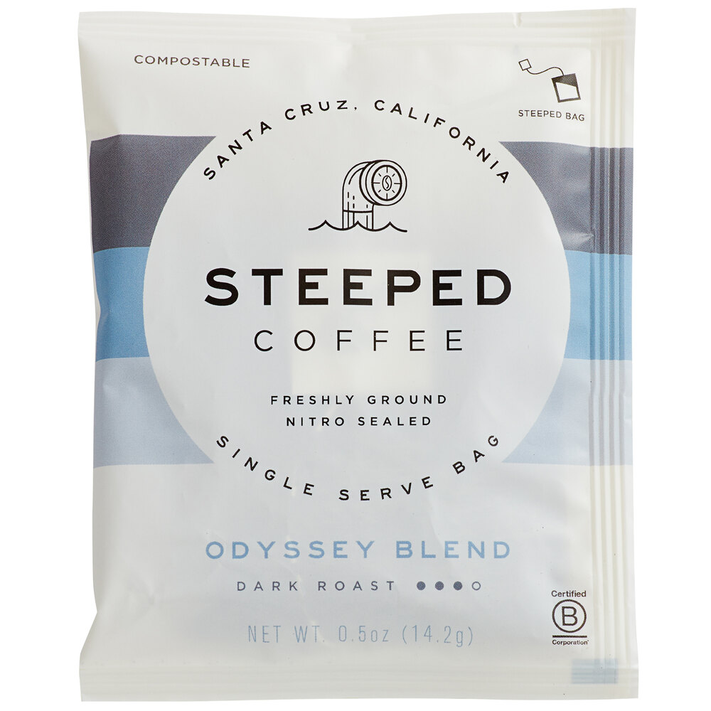 Steeped Coffee Odyssey Blend Coffee Single Serve Bag - 100/Case
