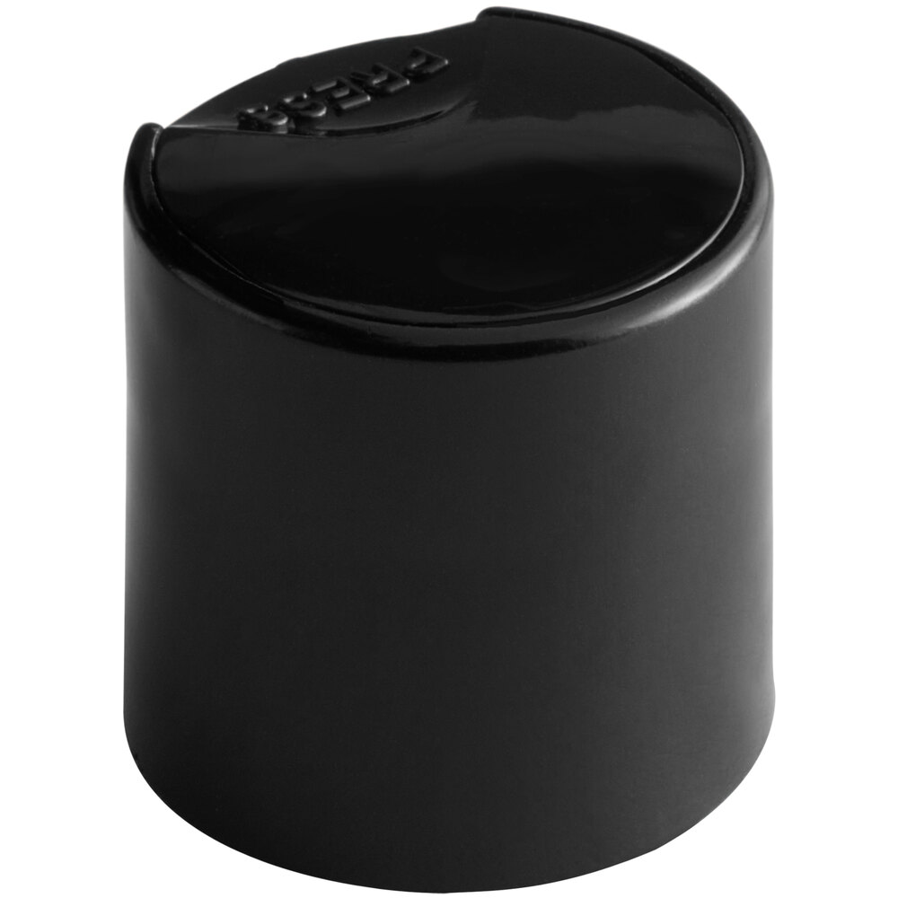 24/410 Black Unlined Disc Top Lid - 3,000/Case