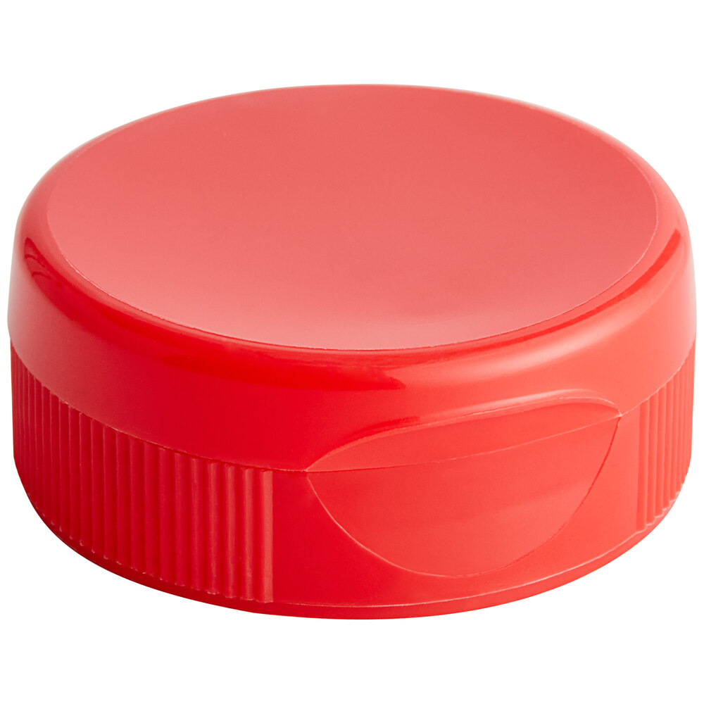 38/400 Red Plastic Flip Top Lid with Heat Induction Seal Liner - 1,700/Case