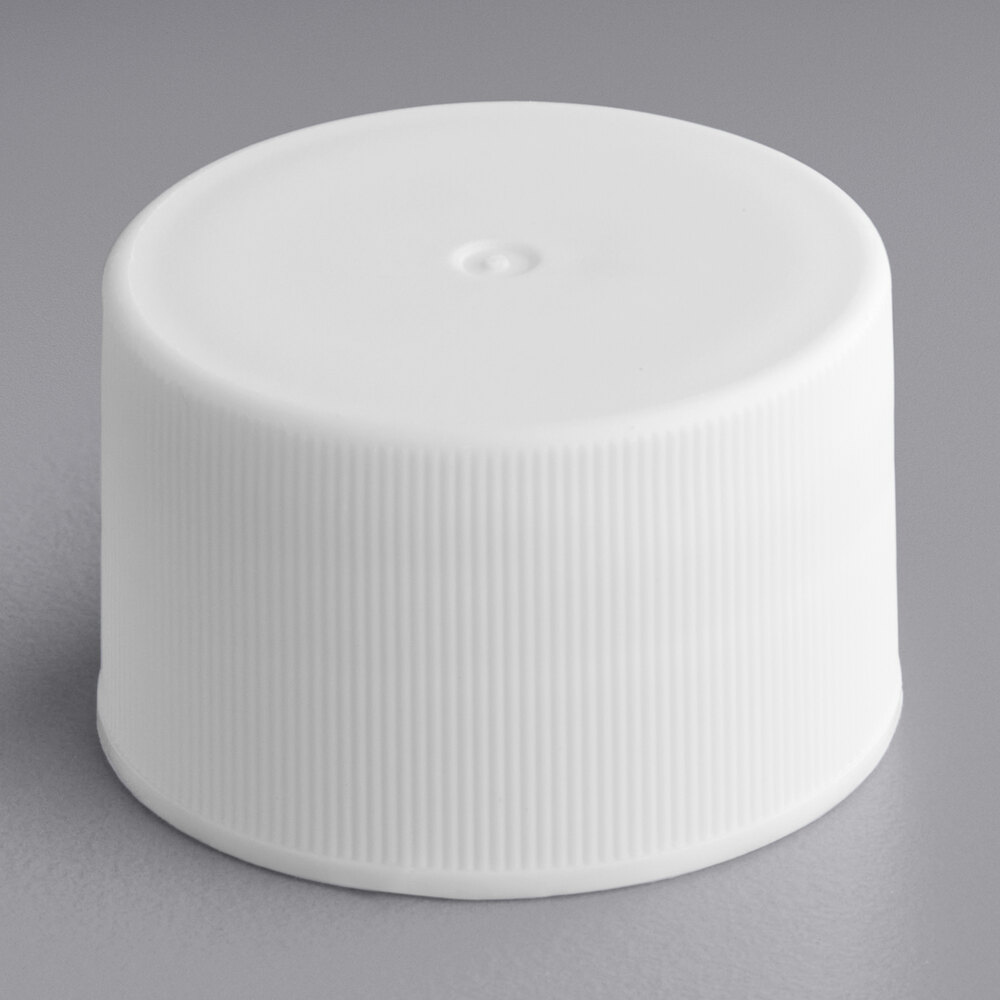 28/410 White Continuous Thread Lid with Foam Liner - 3100/Case