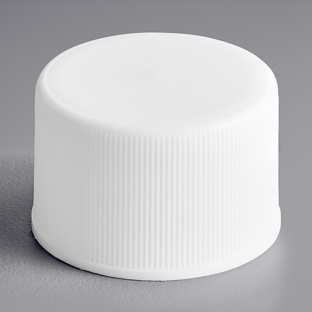 24/410 White Continuous Thread Lid with Foam Liner - 4,300/Case