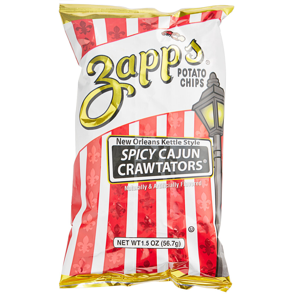 Zapp's Spicy Cajun Crawtator Potato Chips 1.5 oz. - 60/Case