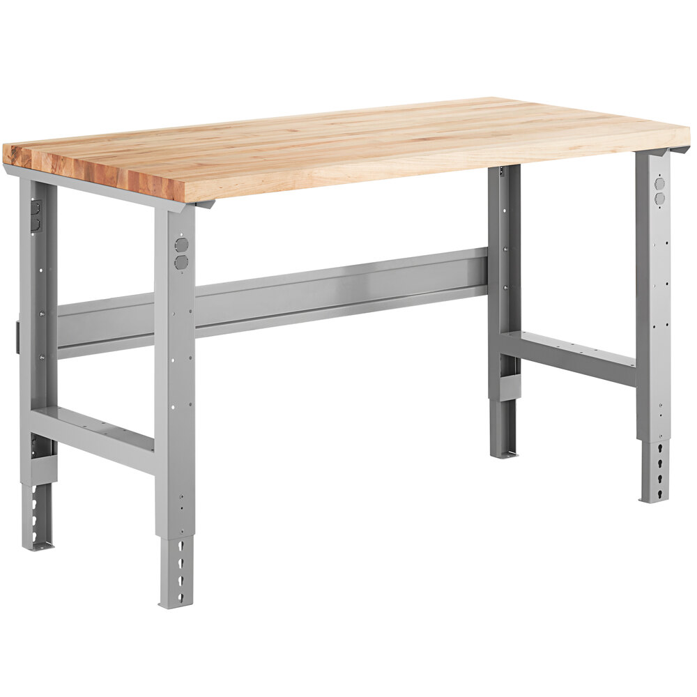 Lavex 30" x 60" Adjustable Height Heavy-Duty Workbench With Square Edge ...