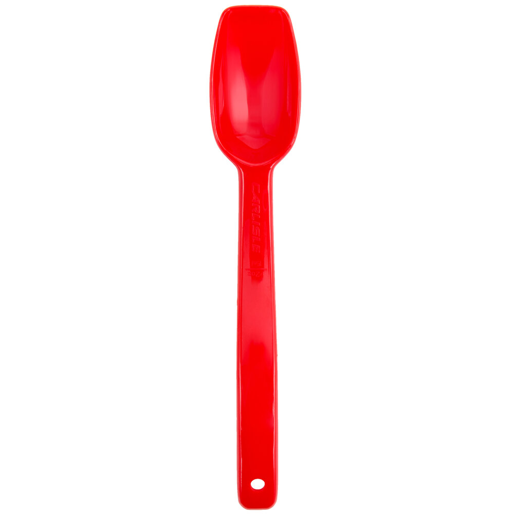 Carlisle 446005 .5 oz. Red Solid Salad Bar / Buffet Spoon
