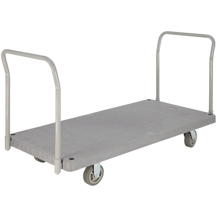 Vestil PPT-2-42 30" x 60" Heavy-Duty Dual Handle Plastic Platform Truck ...