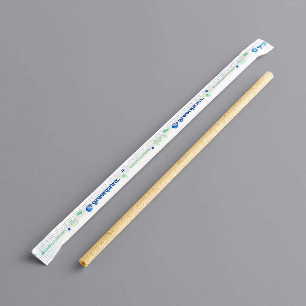 Greenprint 8 1/4" Natural Agave Jumbo Wrapped Straw - 2,000/Case
