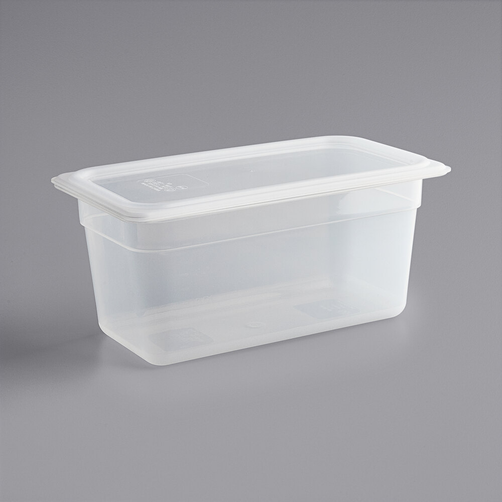 Vigor 1/3 Size 6" Deep Translucent Polypropylene Food Pan with Secure ...