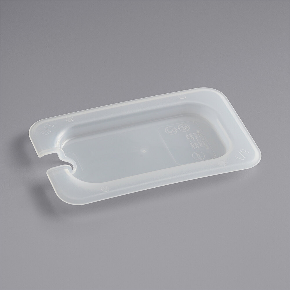 Vigor 1/9 Size Translucent Polypropylene Lid with Notch