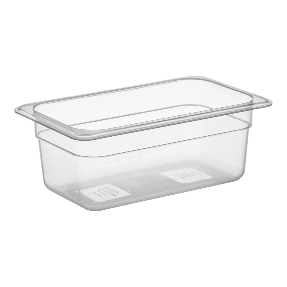 Vigor 1/4 Size 4" Deep Translucent Polypropylene Food Pan